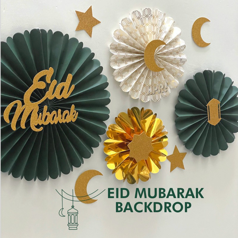 2025 8pcs Eid Paper Fan Flower Decor Raya Decoration Paper Fan Flower ...