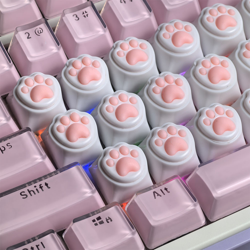 Cat Paw Keycap Mechanical Keyboard DIY Keycaps Pink Creative Super Cute ...