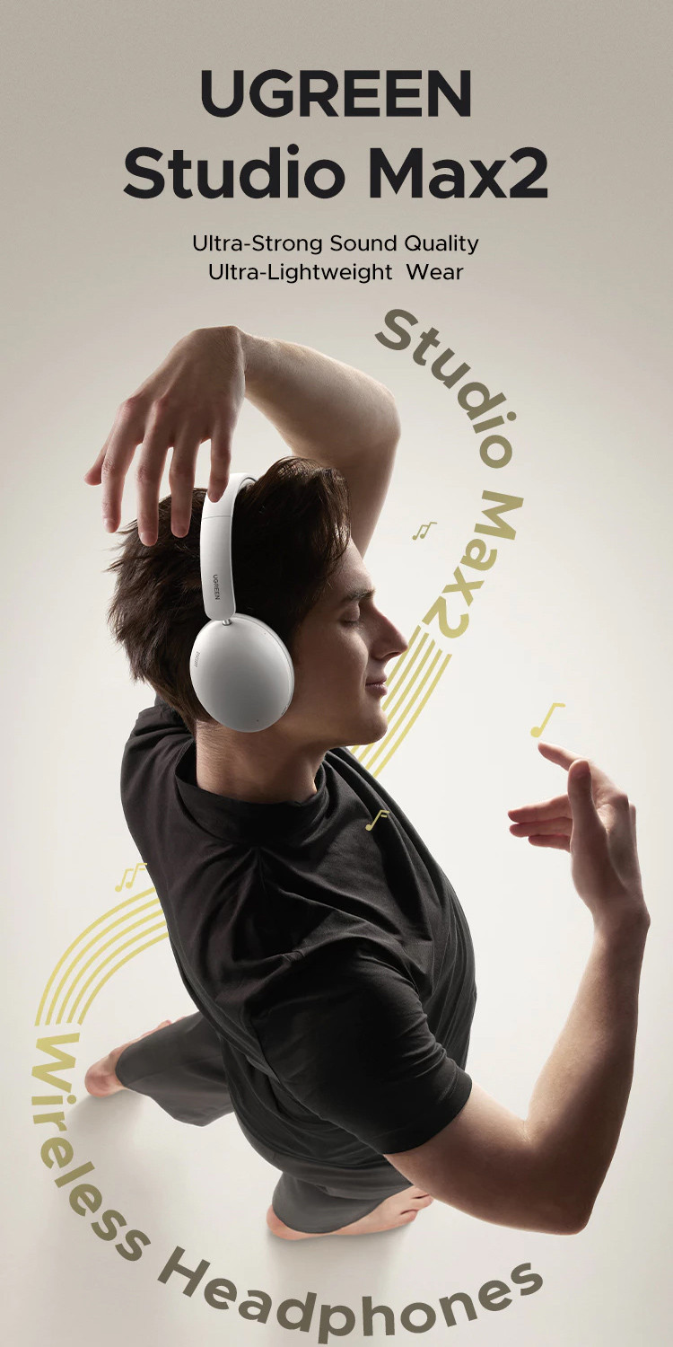 UGREEN Studio Max 2 Bluetooth 5.4 Wireless Over Ear Headphones Noise Isolation Dual Pairing ...