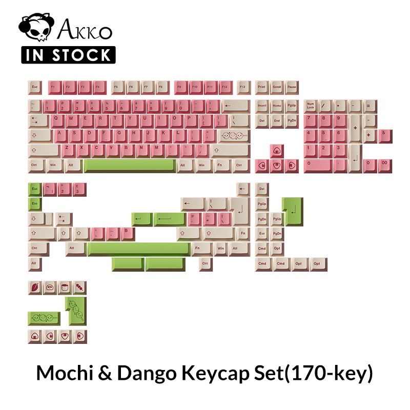 in stock Akko Mochi & Dango 170-Key PBT Dye-sub Full Keycap Set for ...