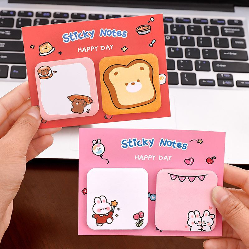 𝟲𝟬 𝗦𝗛𝗘𝗘𝗧𝗦 》10/20/30/40/50pcs Cute Cartoon Sticky Notes Set Student Memo ...