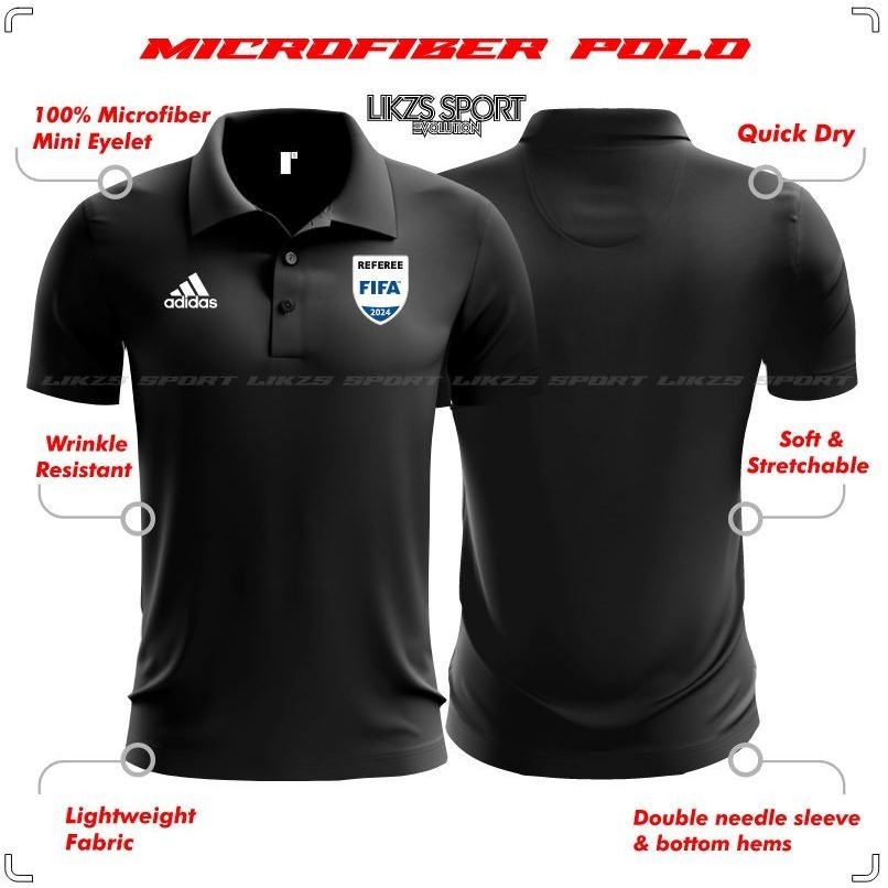 New 2024 Referee Jersey DX1-ADD- Football Futsall Polo Baju Pengadil ...