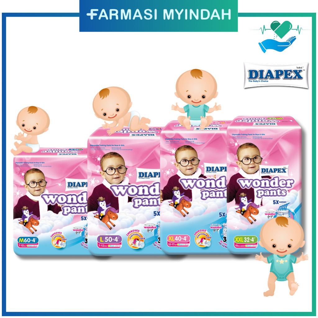 Diapex Wonder Pants Disposable Pants (Size M/L/Xl/XXL) | Shopee Malaysia