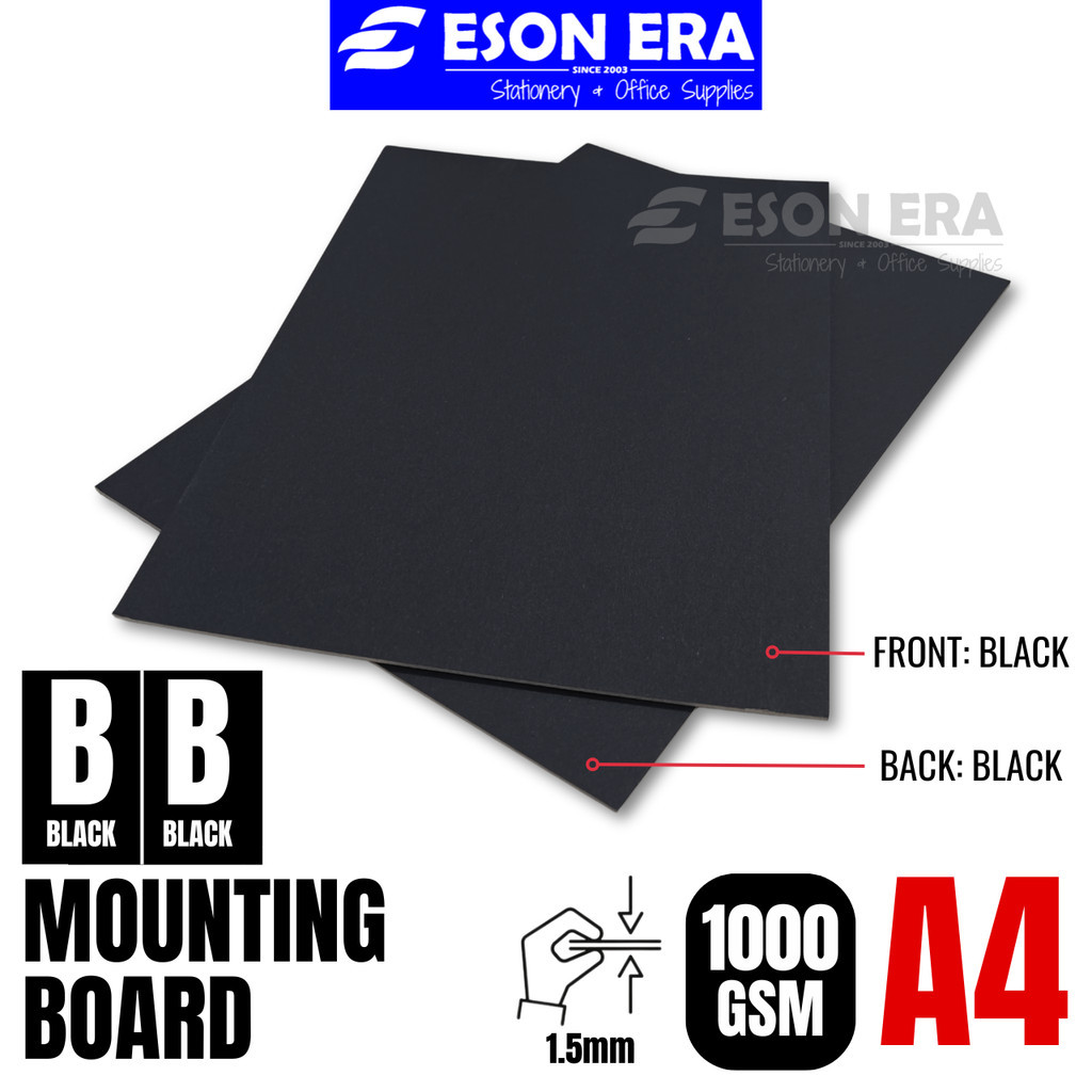 [A4] Mounting Board A4 1000gsm Black 1pc Card Board Chip Board Kad ...