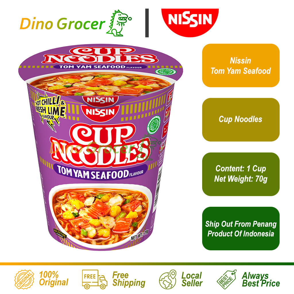 Nissin Cup Noodles Tom Yam Seafood 70g 日清 杯面 东炎海鲜味 | Shopee Malaysia