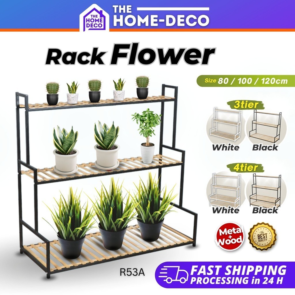 3 Tier / 4 Tier Rack Flower Plant Rack Garden Rack Multi Layer Rack ...
