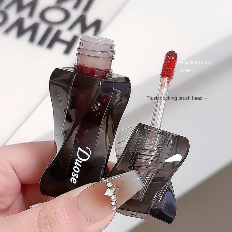 Dark Mirror Glass Lip Glaze Waterproof Anti Sweating Non Staying Red ...