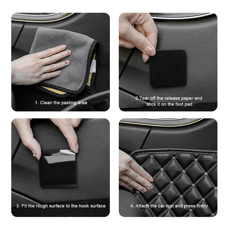 SEAMETAL Car Foot Mats Fixed Stickers Self Adhesive Fastener Carpet Mat ...