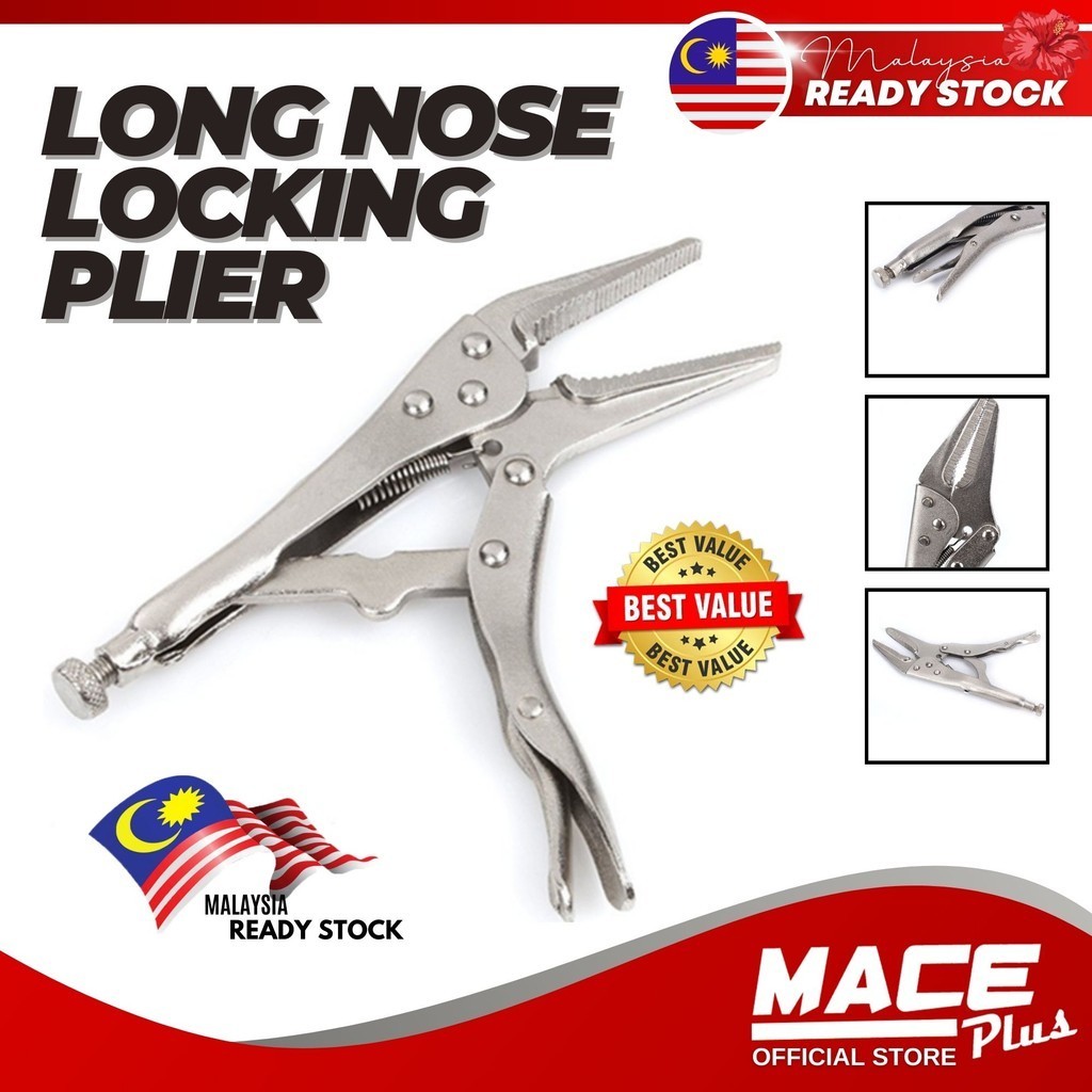 Long Nose Type Locking Plier Heavy Duty Clipper Multifunction Grip ...