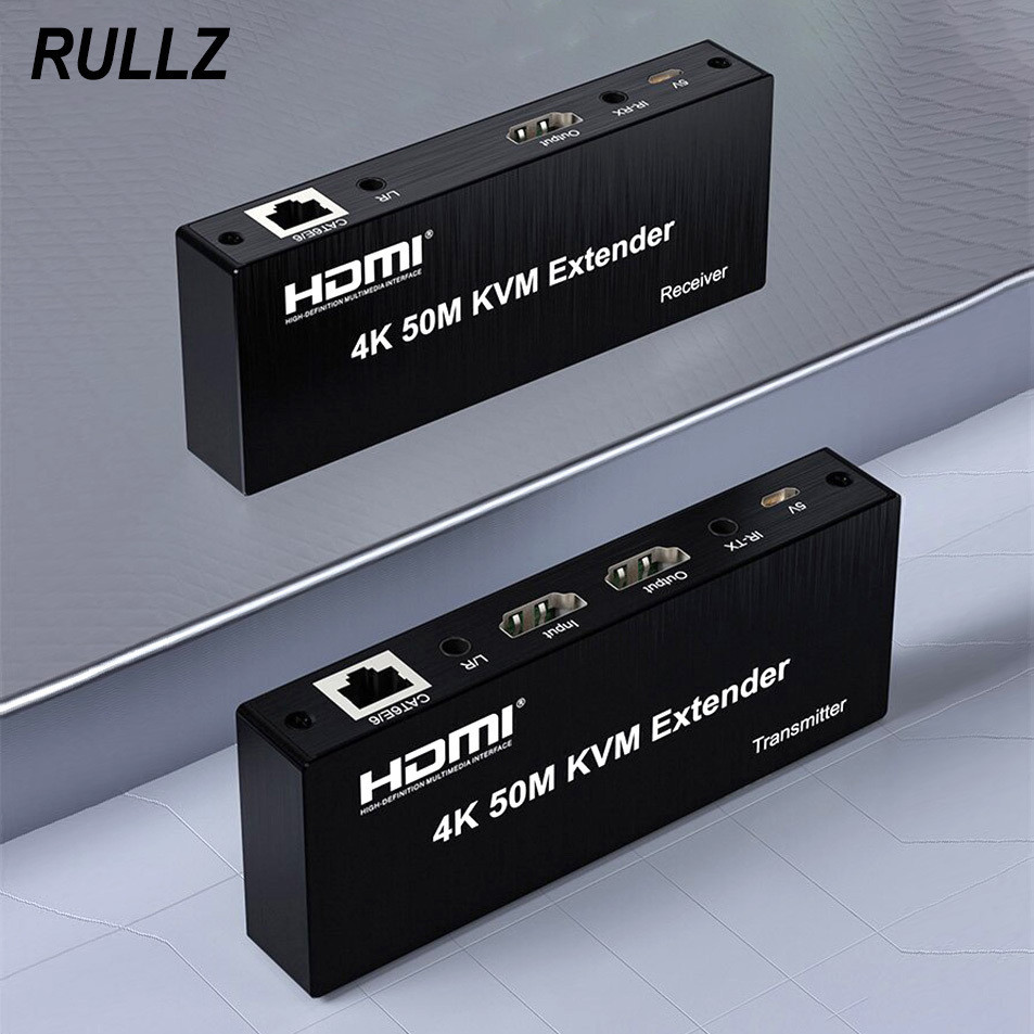 4K 50M KVM HDMI Extender Over Rj45 Cat6e Cat6 Ethernet Cable Audio ...