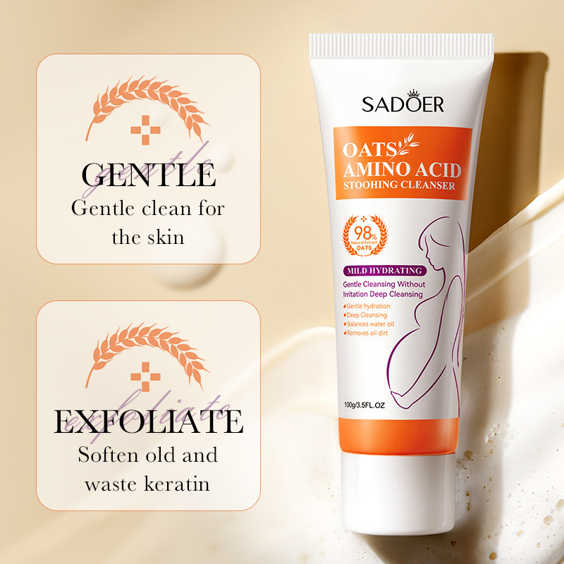 MAY SADOER OATS Amino Acid Soothing Cleanser Mild Hydrating Gentle Cleansing Without Irritation ...