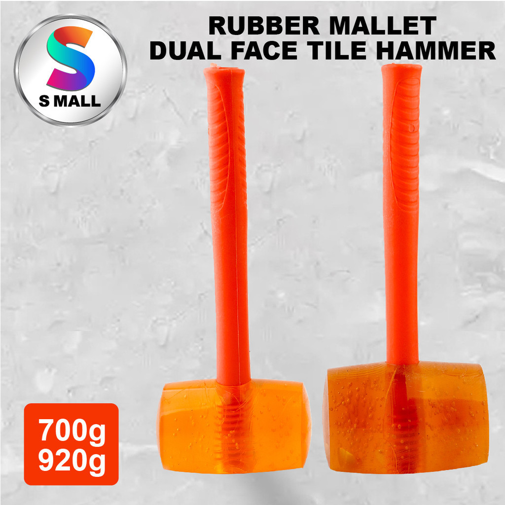 700g 920g Silicone Orange Rubber Mallet Floor Hammer Transparent Dual ...