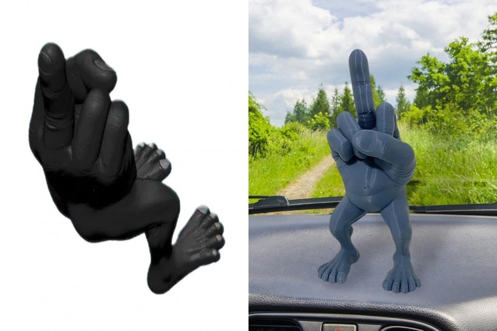 SGW_ Playful Home Decor Piece Resin Middle Finger Statue Middle Finger ...