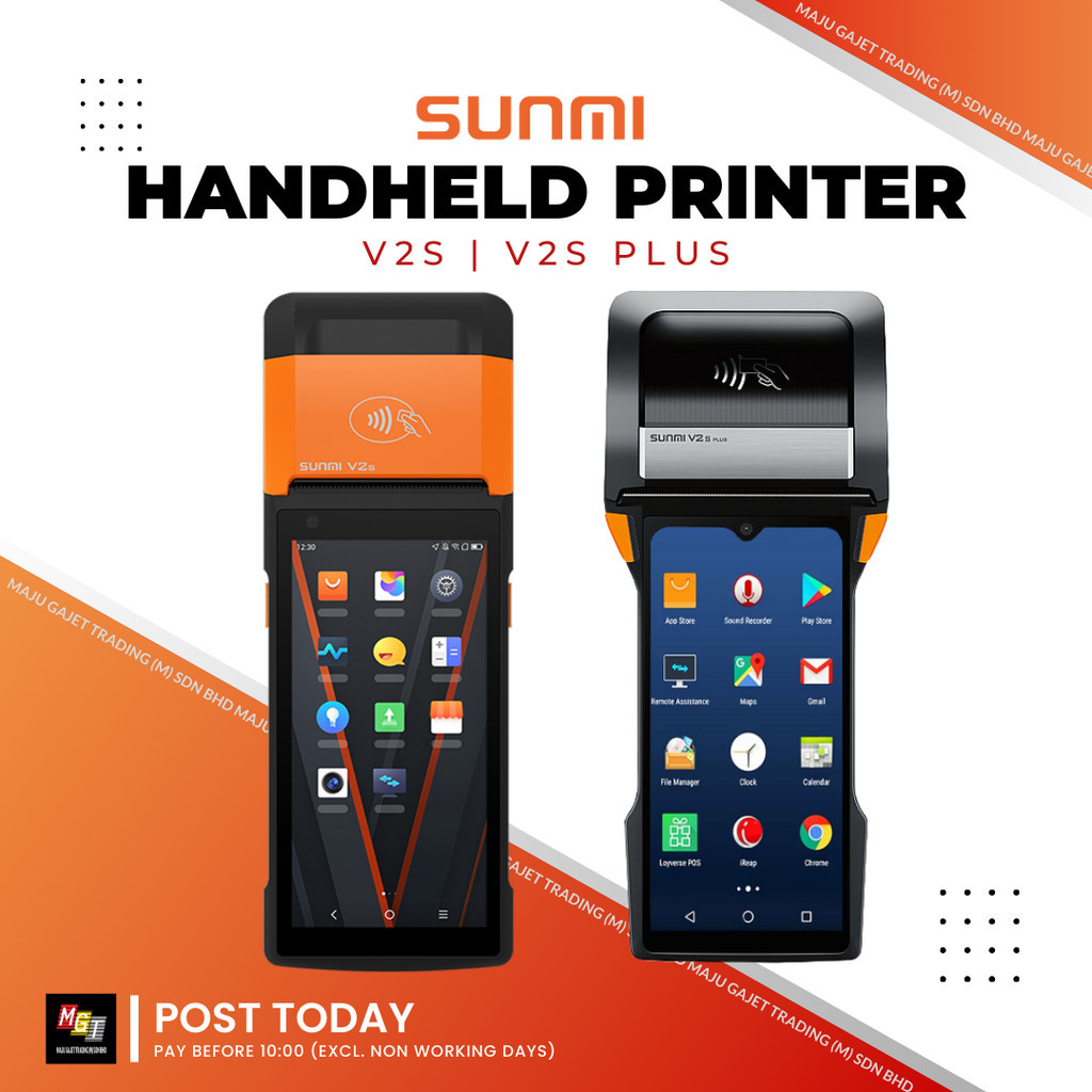 SUNMI V2S Thermal Receipt Printer Handheld Terminal POS System Device ...