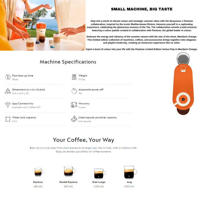 Nespresso GCV2-GB-PA-NE Coffee Machine Pantone Limited Edition Vertuo ...