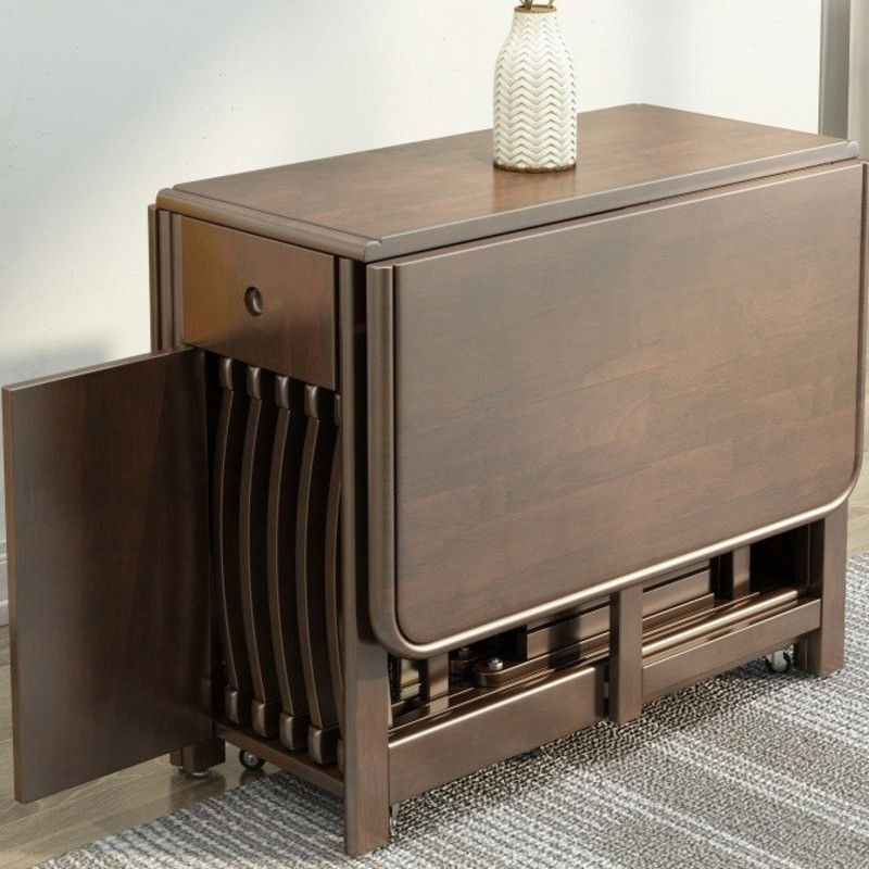 Foldable Wood Folding Solid Dining Table Small Unit Expandable ...