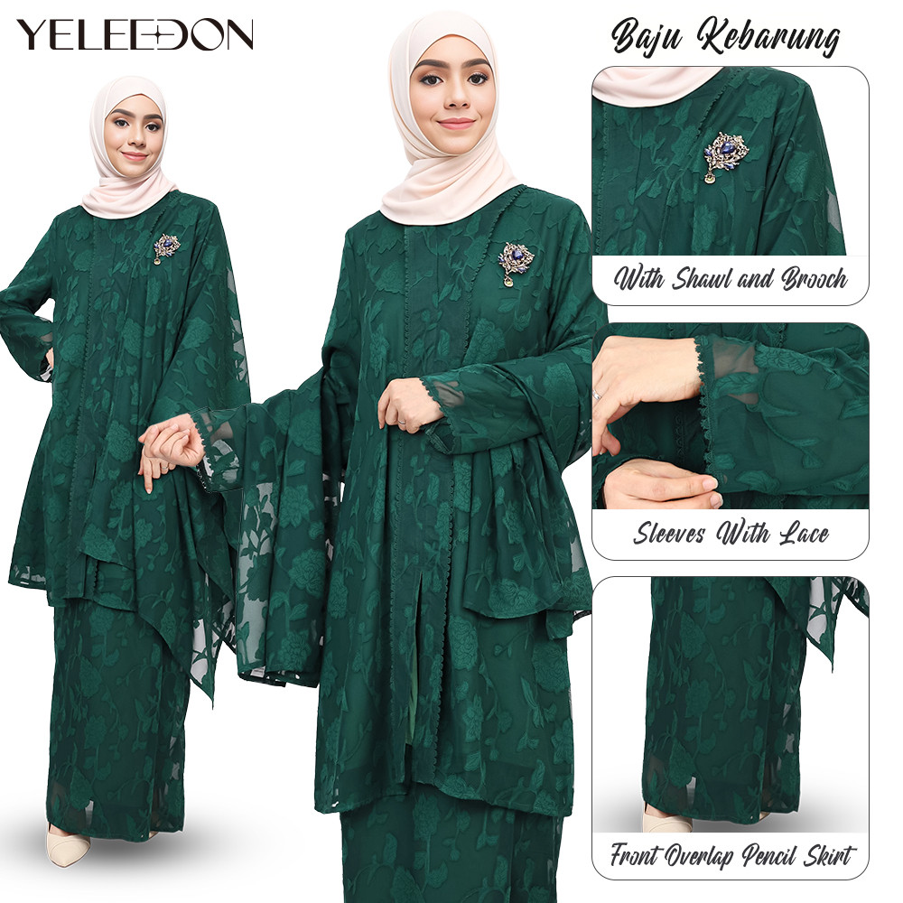 YELEEDON BAJU KURUNG Moden Baju Raya Haji 2026 FREE SHAWL diamond Bead ...