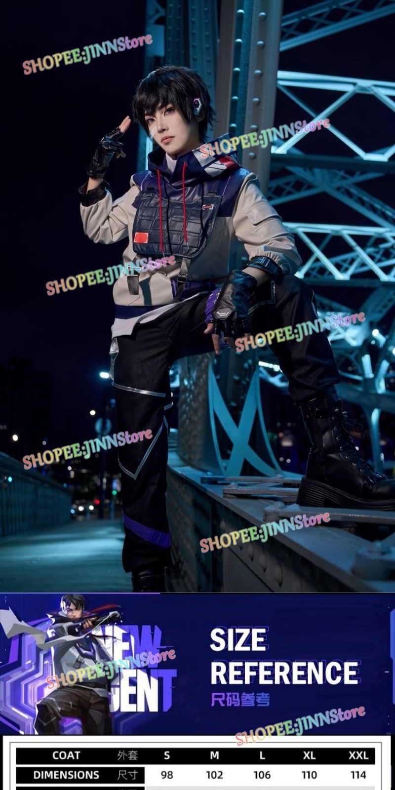 -JINN-VALORANT ISO Cosplay Costume ISO Game Cos Uniforms Anime Party ...