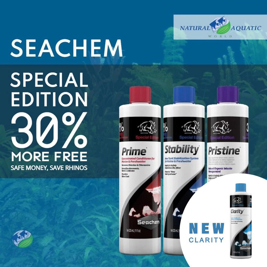 Seachem Prime/ Stability/ Pristine/ Clarity (325ml) 30% More Special ...