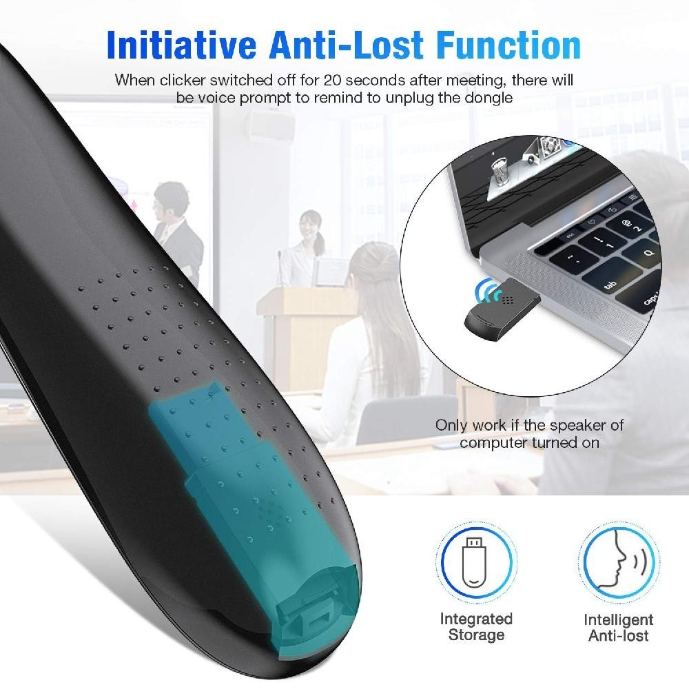 Wireless Presenter Highlighting Magnify Laser Pen Spotlight Timer LED Digital Pointer Air Mouse ...