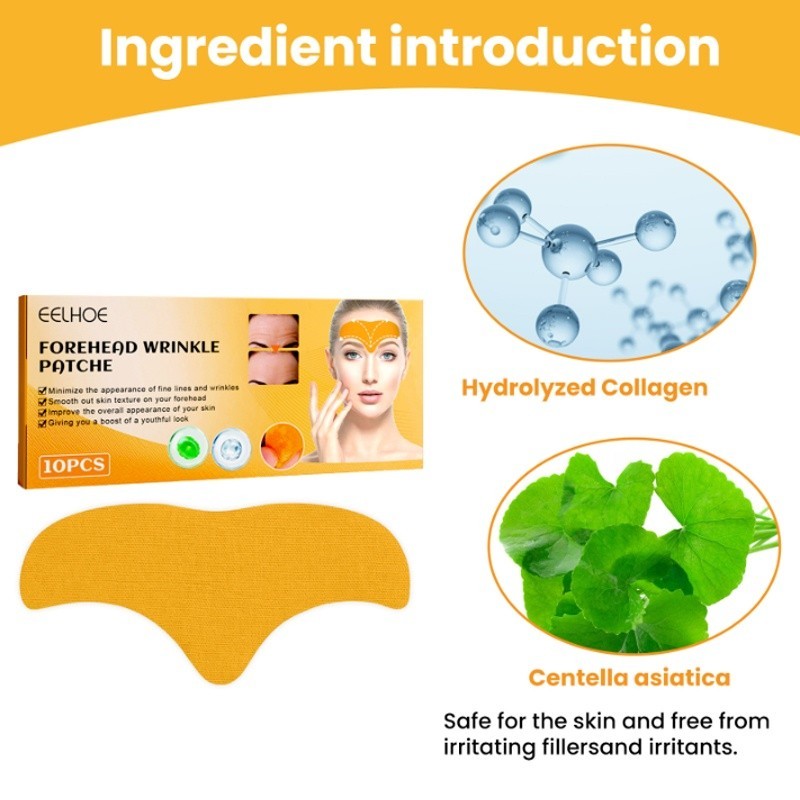 EELHOE Collagen Forehead Wrinkle Removal Patches - Frown Line Firming ...