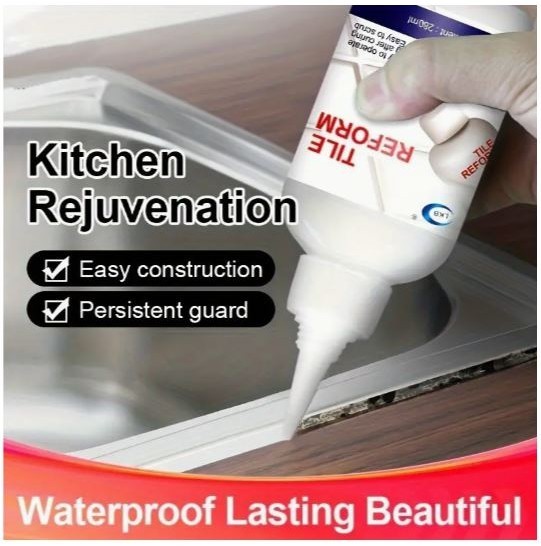 LKB Tile Reform Waterproof White Gap Sealant Grout Filler Anti Fungus ...