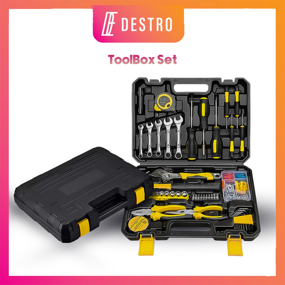 Destro 108pcs Household Hand Tool Box Set Multifunctional Tool Box ...