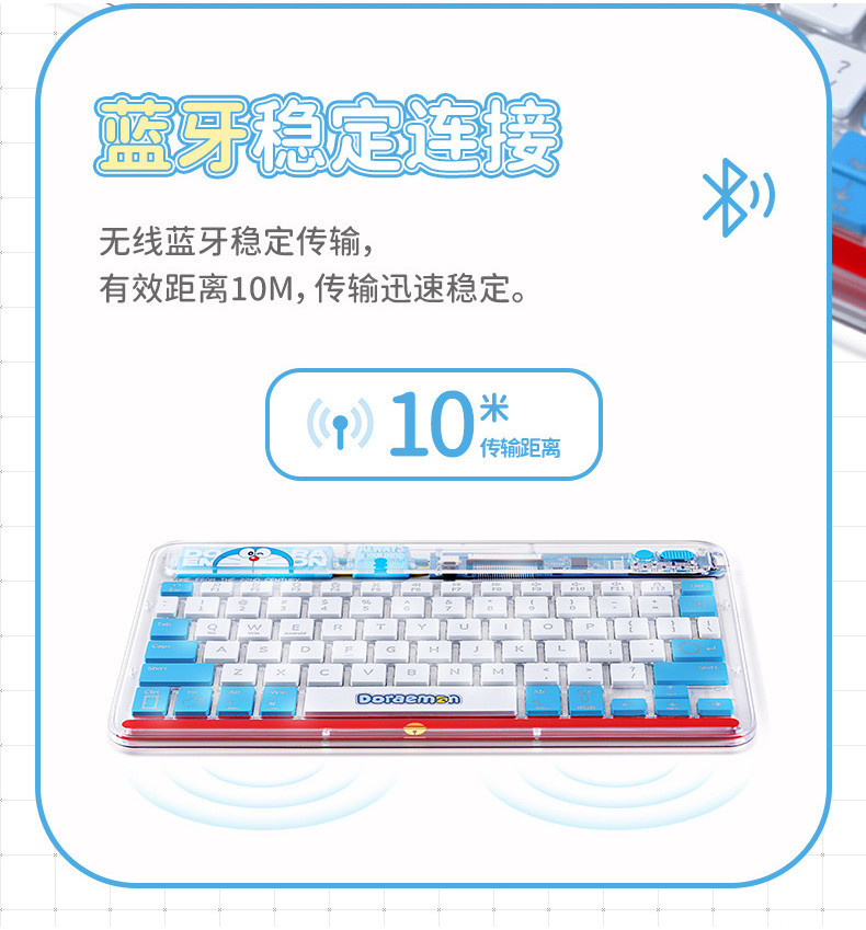 1 Set Doraemon Wireless Keyboard Mouse Set Cartoon Notebook Desktop ...