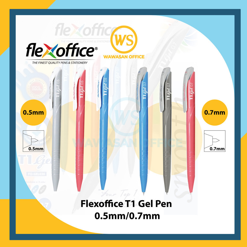 Flexoffice T1 Gel Pen / Flexoffice Pen / Gel Pen / Retractable Pen / T1 0.5 0.7 ( FO-GEL036 ...