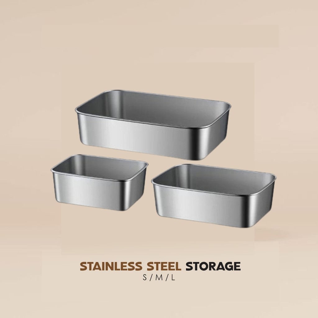 BSU Bekas Simpan Makanan Stainless Steel Storage Box Fresh-Keeping Box ...