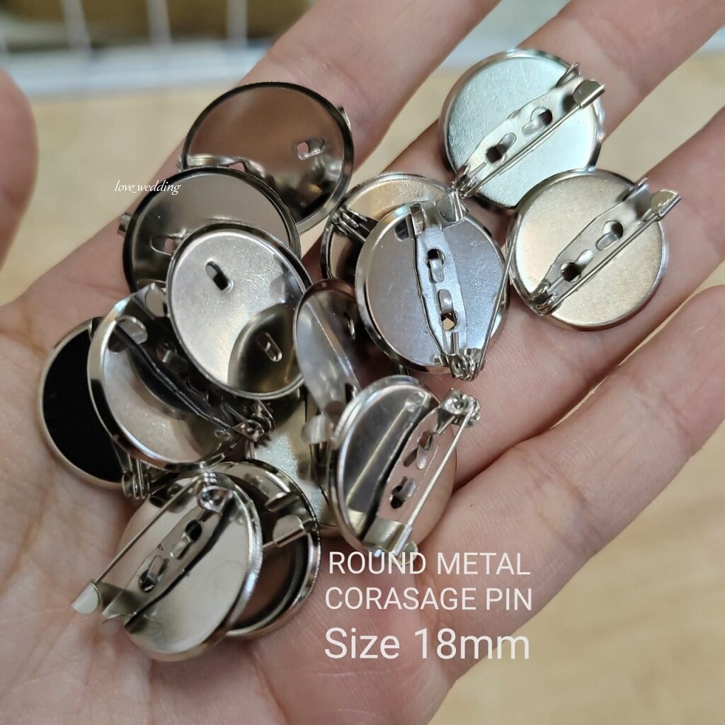 10 x Metal Corsage Pin Bulat Besi Bunga Rozet 胸花铁片铁扣针 | Shopee Malaysia