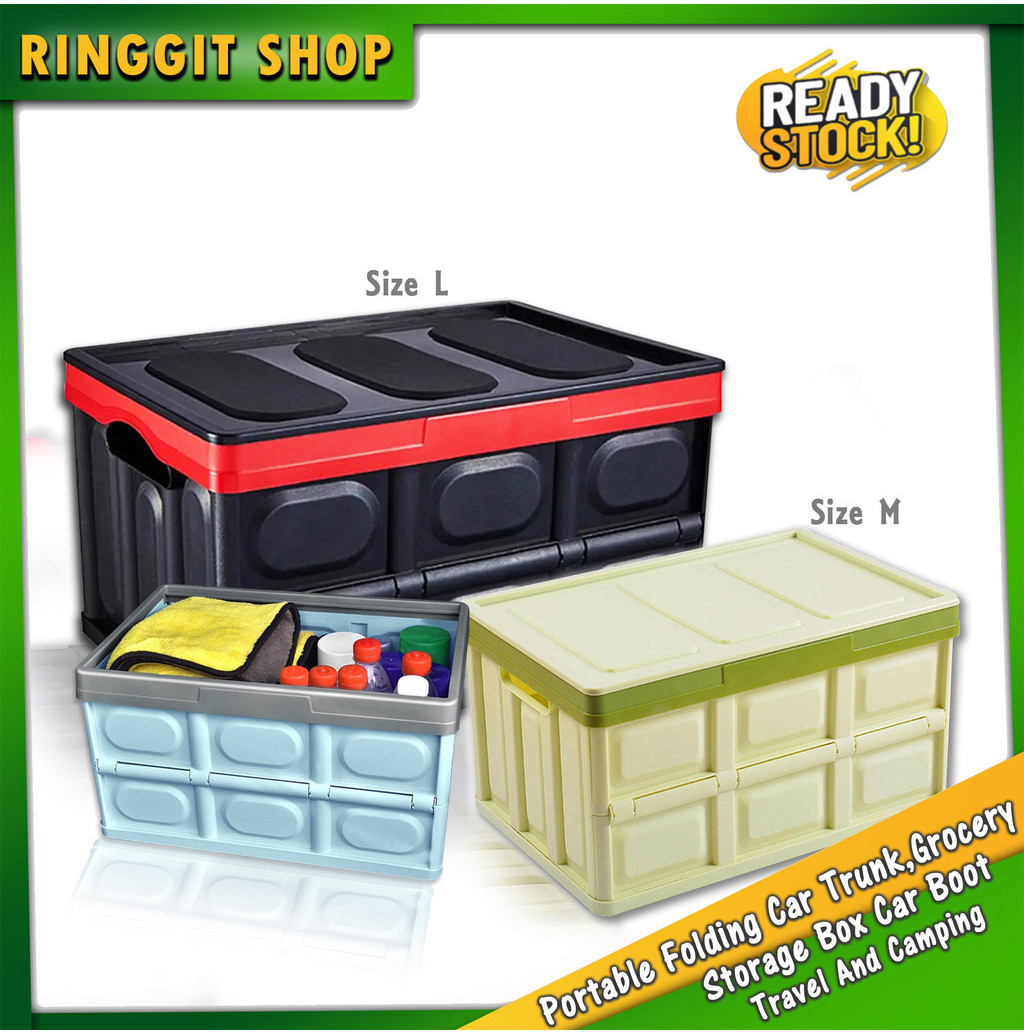 Ringgit Shop Portable Folding Car Trunk, Grocery Storage Box Car Boot ...