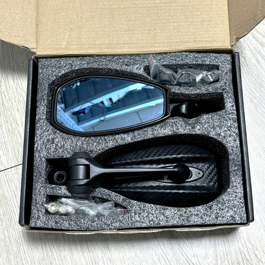 UNIVERSAL Motorcycle Side Mirror Anti-glare Adjustable Blue Lens XDV ...