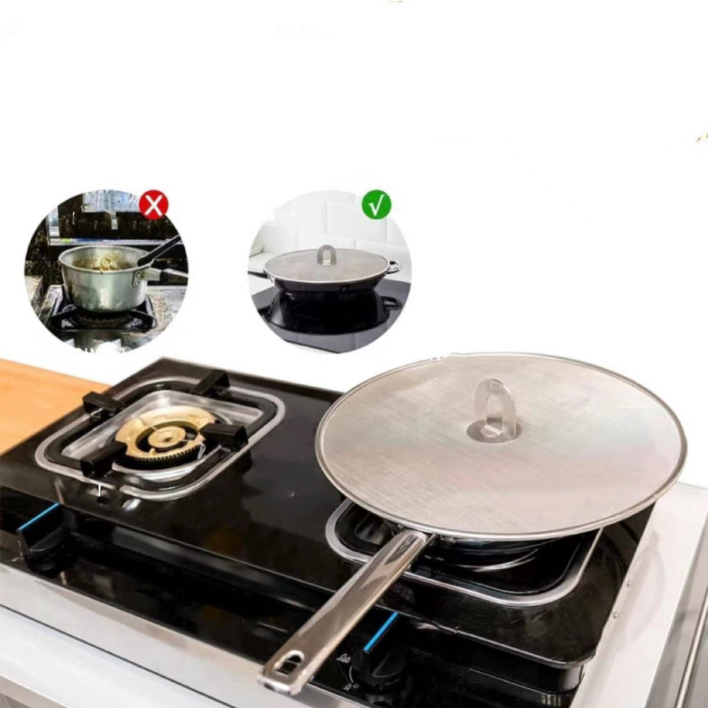 Oil Splash Proof Mesh Cover Black Grease Splatter Screen Frying Pan Lid ...