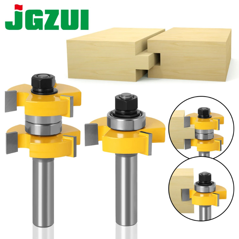 1-1/2" 2 Bit 12mm 1/2 Shank Tongue and Groove Router Bit Set - Joint ...