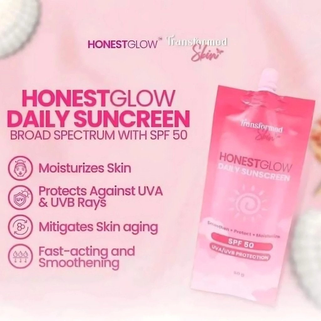 Honest Glow Daily Sunscreen SPF50 UVA/UVB Protection 50g | Shopee Malaysia