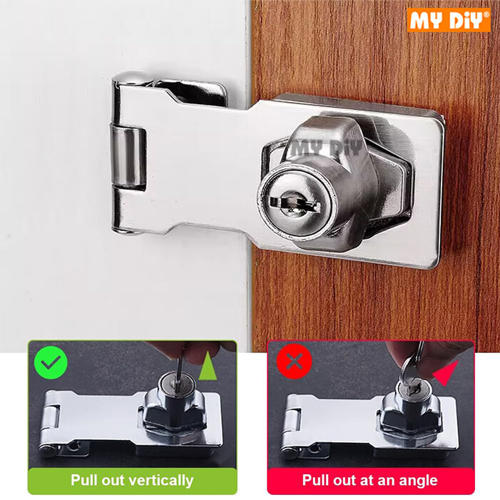 STAINLESS STEEL 2.5"/3"/4" KEY OPERATED SELF LOCKING SAFETY HASP LOCK ...