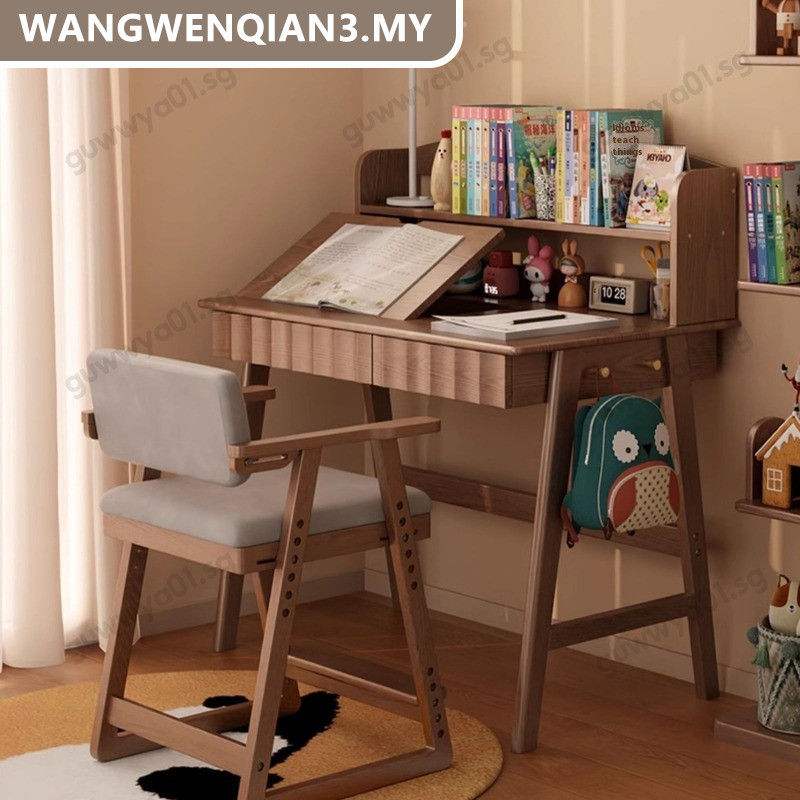 Solid Study Drawer Table With Wood Desk,Study Desk And Chair Set ...