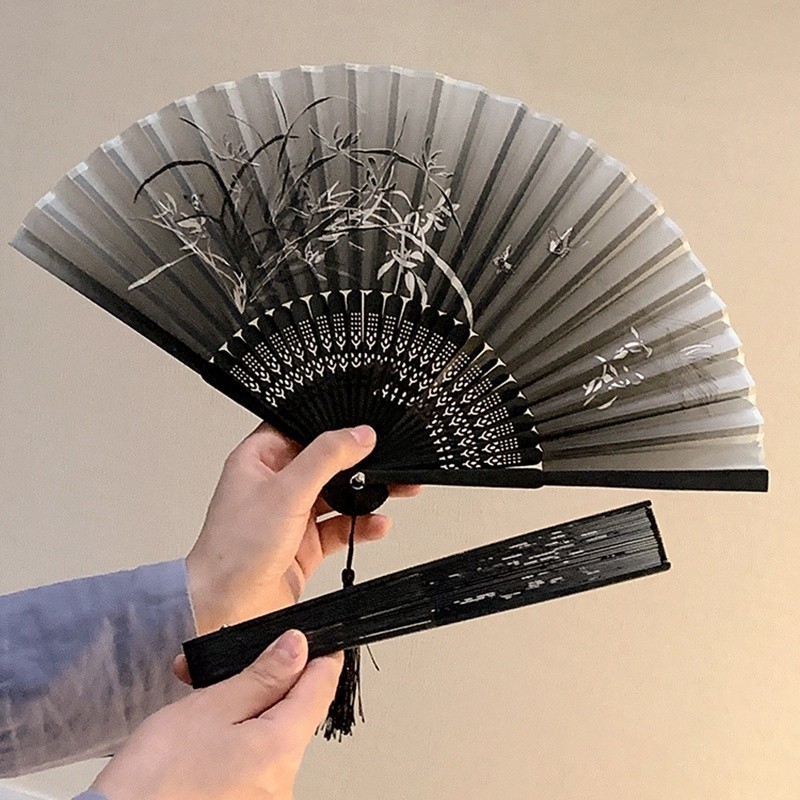 Retro Foldable Fan Summer Hand Fans Portable Handheld Fan Photo Props ...