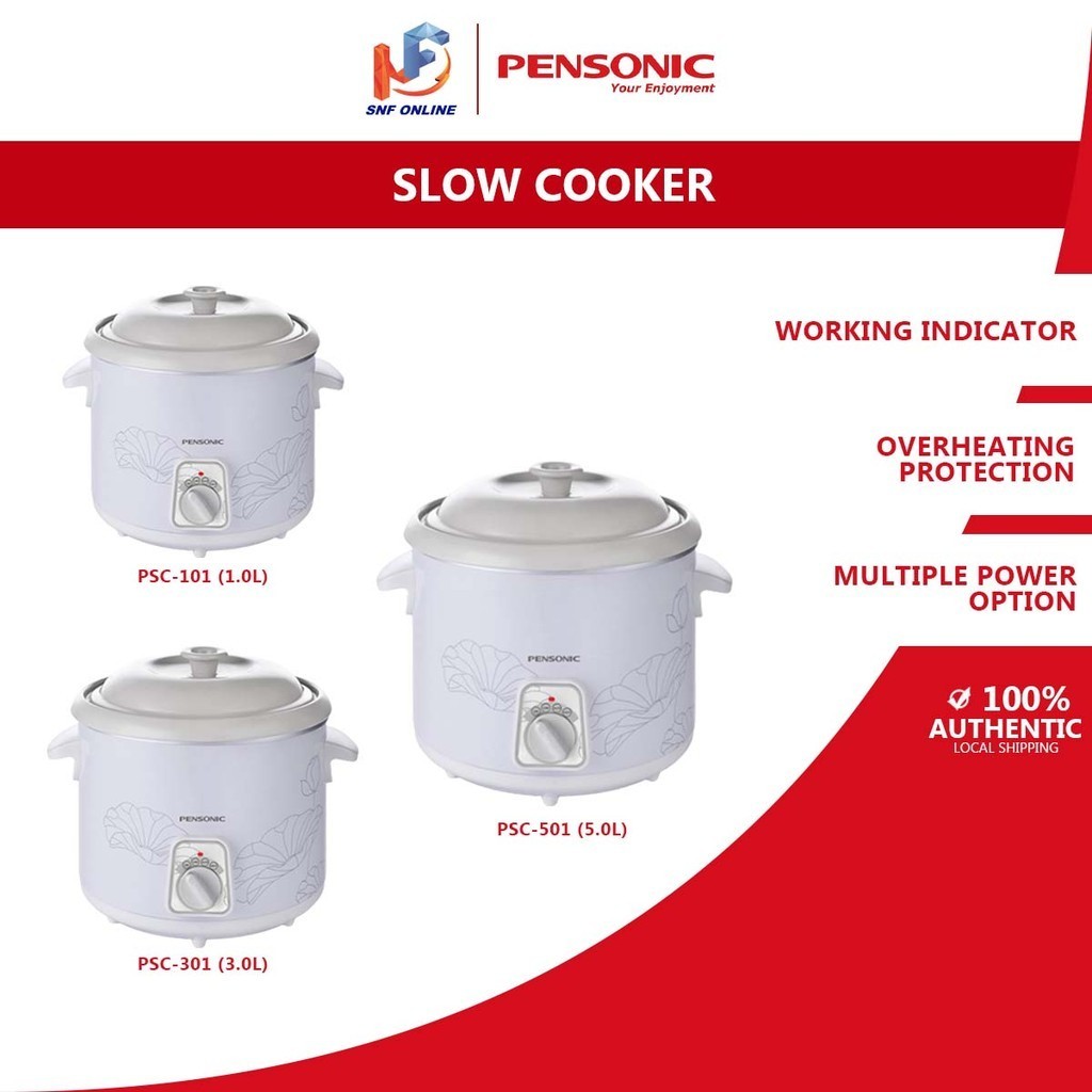 PENSONIC Periuk Tekanan Rendah Slow Cooker (1L/3L/5L) PSC-101/PSC-301/PSC-501 | Shopee Malaysia