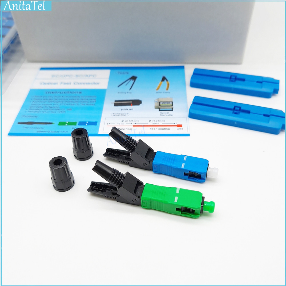 10pcs SC APC UPC Embedded FTTH Tool Cold Fast SC Fiber Optic Fast ...