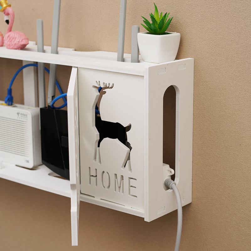 Wall-Mounted Storage Wireless Router Storage Storage Rack Punch-Free ...