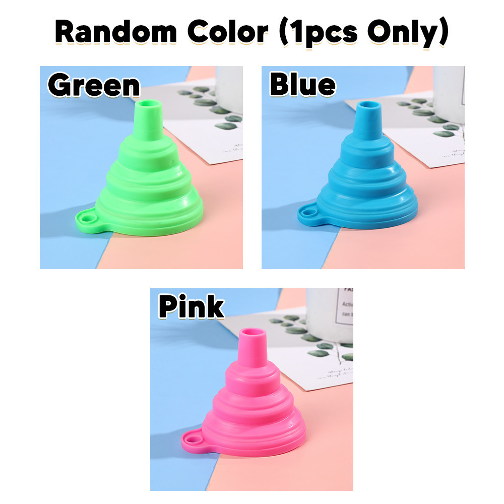 [1PC] Borong365 Silicone Foldable Funnel Oil Liquid Dispenser Rubber ...