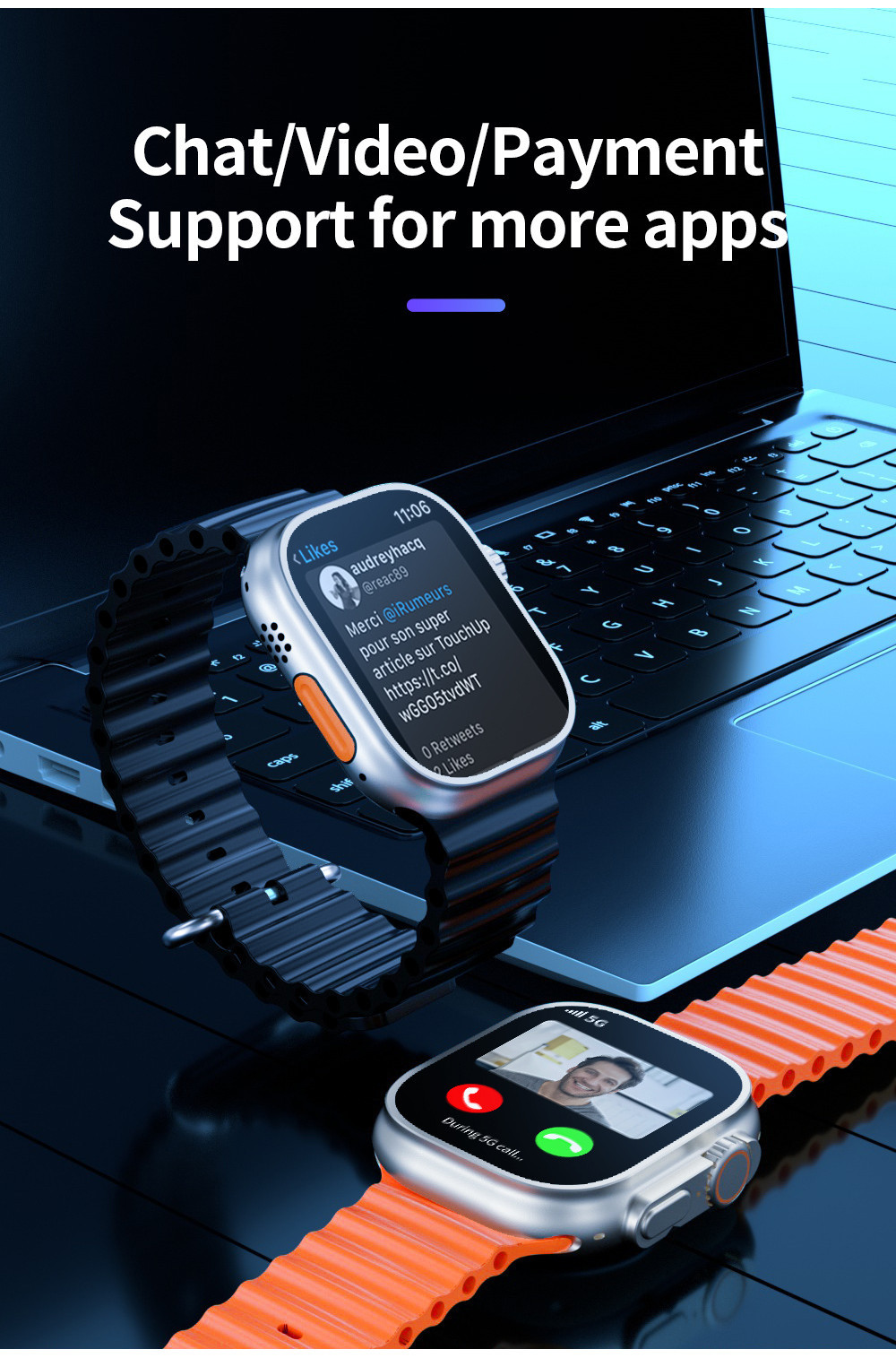 【4G SIM card】S8 Ultra smart watch with sim slot and wifi GS29 ultra 4G ...