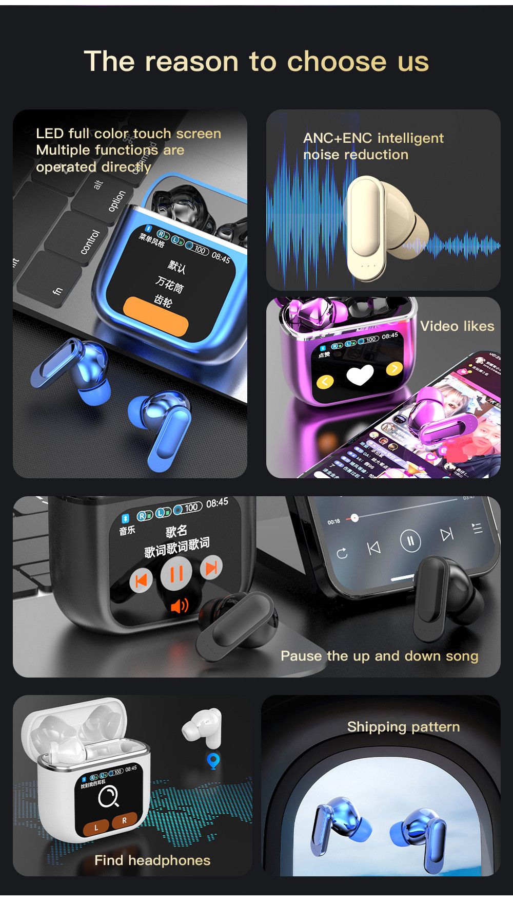 Earphone Bluetooth automatic noise reduction 2024 SE60 noise reduction ...