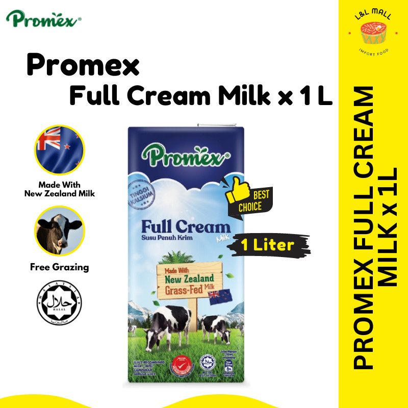 [Ready Stock] (1L) Promex Grass-fed UHT Full Cream Milk susu | Shopee ...