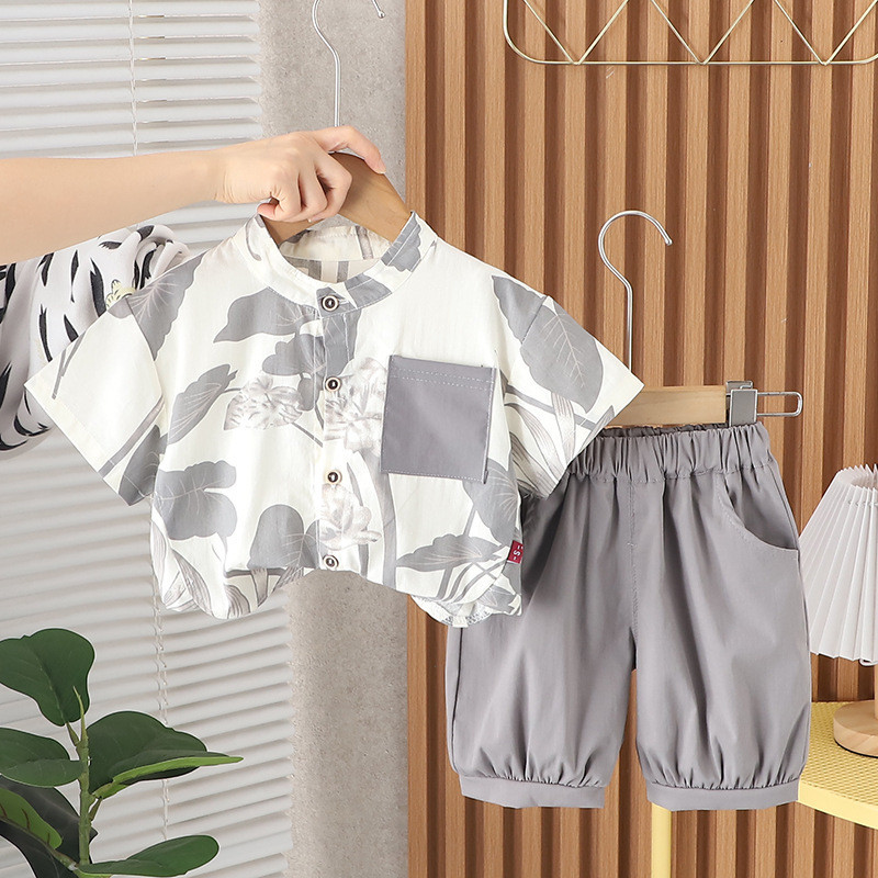 0-5Y Kids Summer Clothes Sets Toddler Baby Boys Lattice Cotton T-shirt ...