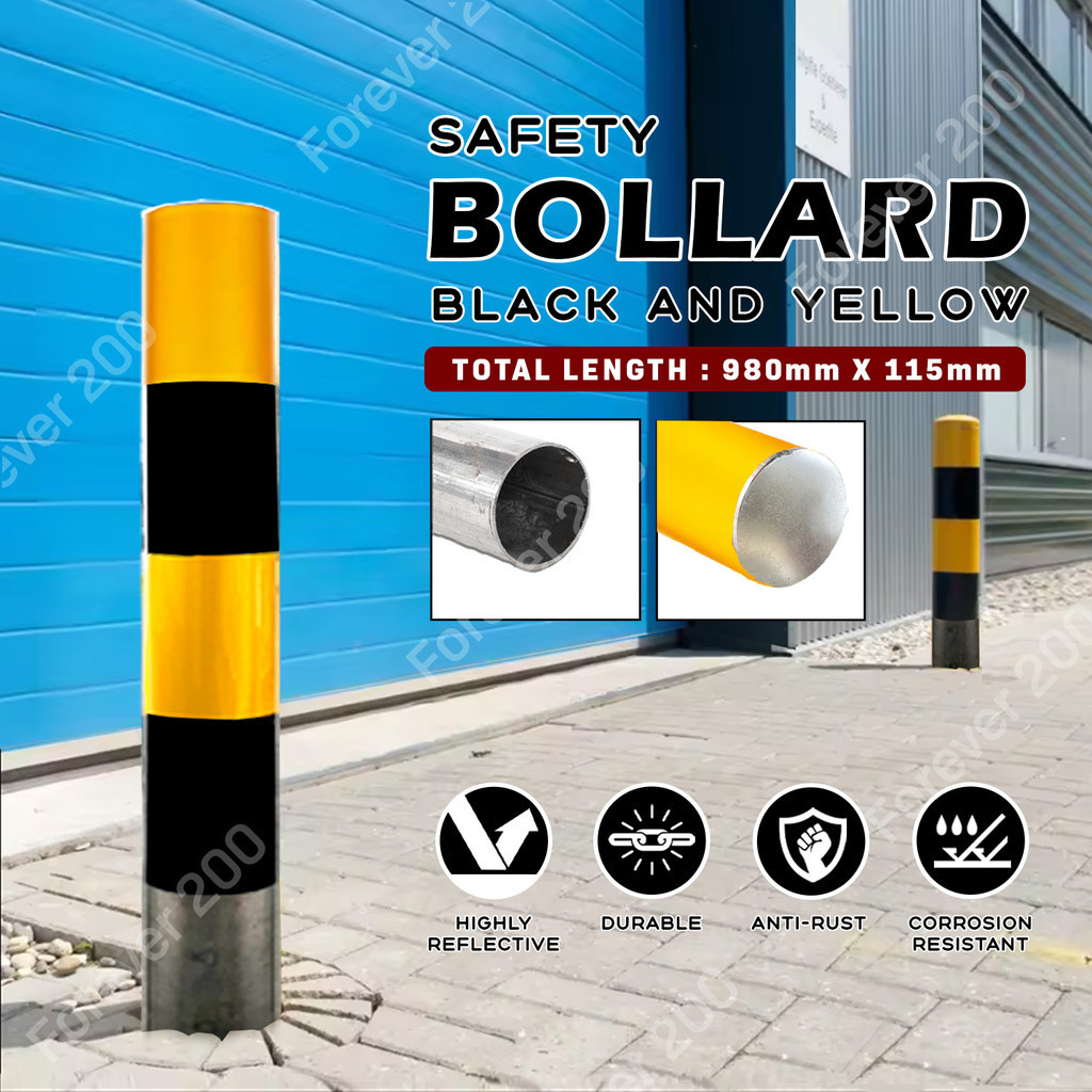 980MM Safety Pre-embed Warning Column Steel Bollard Reflective Traffic ...