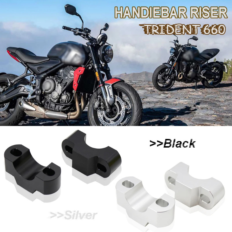 New For Trident 660 2021-UP CNC 28mm Handlebar Risers Clamp Height up ...