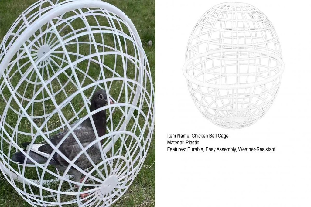 {downey} Versatile Small Enclosure Chicken Ball Cage Portable Round ...